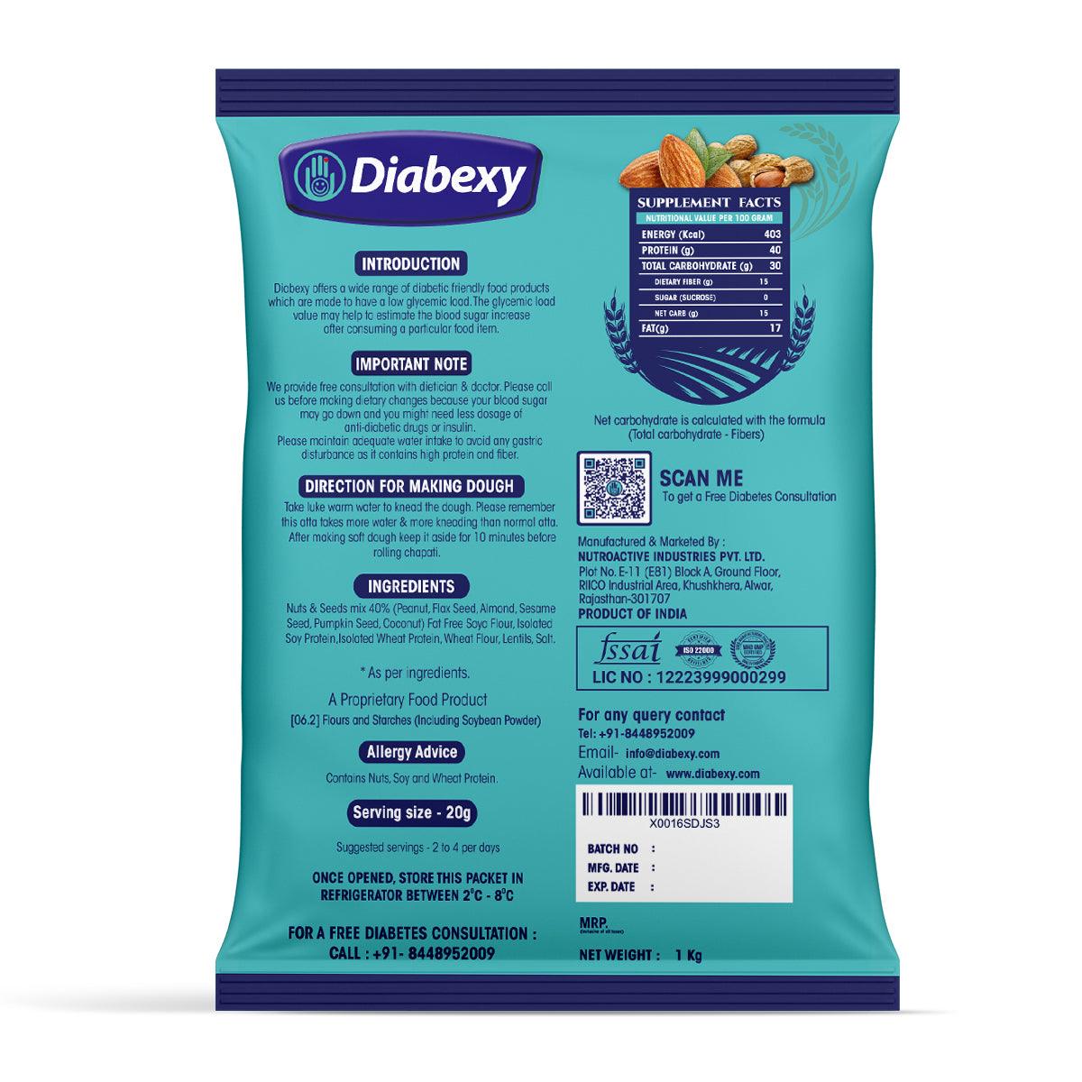 Diabexy Atta 1 Kg Diabexy Mini Breakfast Bar 100 gm Diabexy Sugar Drops ...